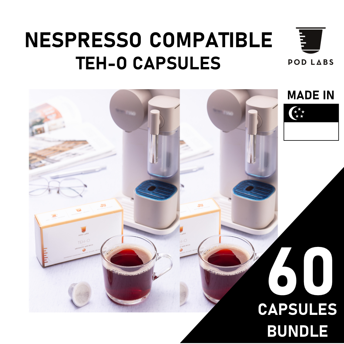 [Bundle Of 6 Special] Pod Labs Nespresso Compatible Teh-O (60 Capsules