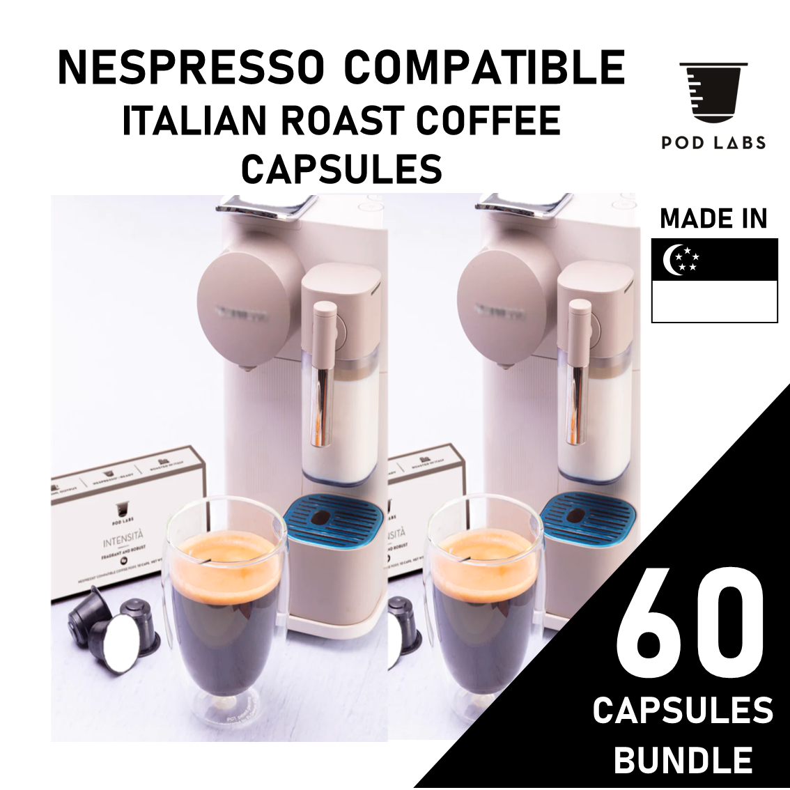 [Bundle of 6 Special] Pod Labs Nespresso Compatible Intensità (60 Caps